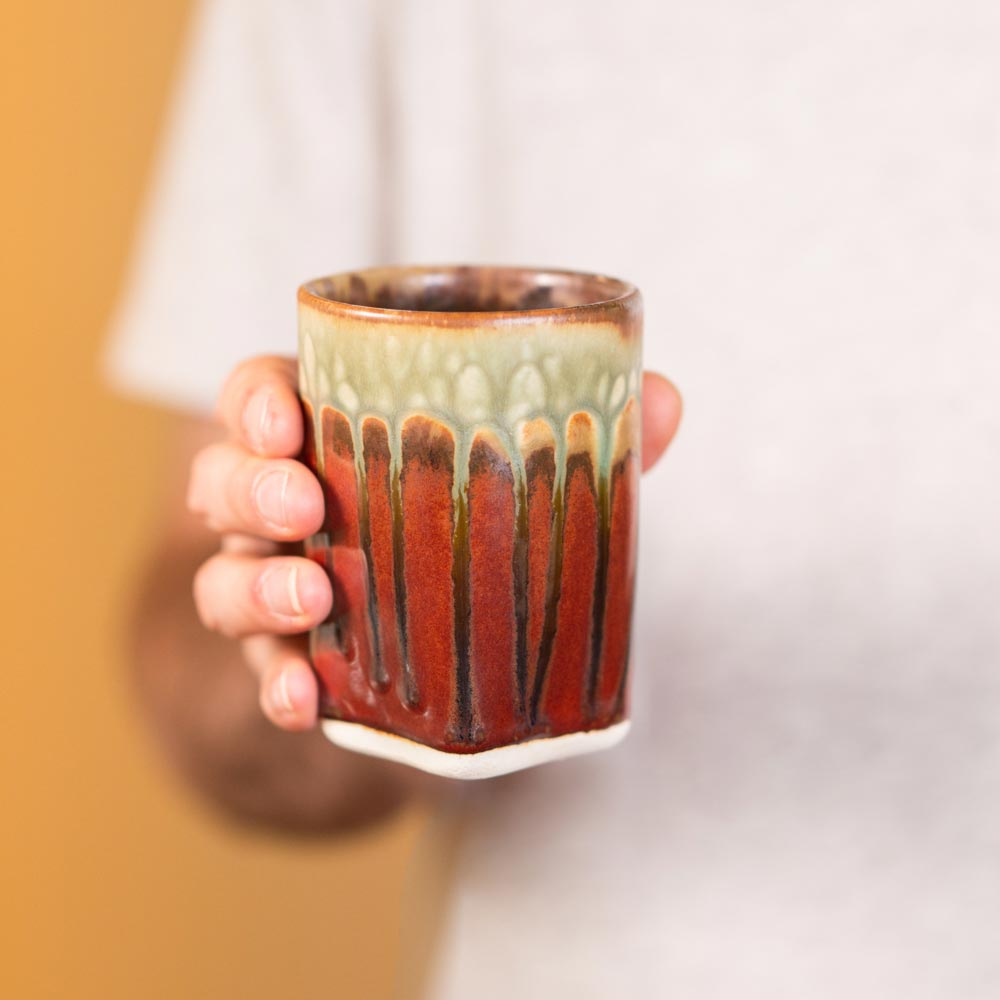 Bathroom Cup - Rustic Red | Handleless Mug | Pottery Cup