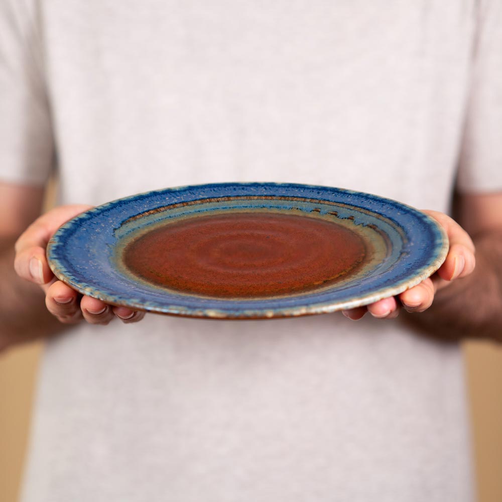 Ceramic Dinner Plates - Amber Blue | Lead-Free Dinner Plate Sets