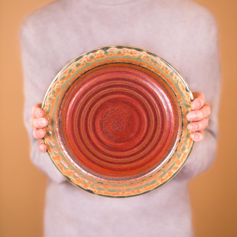 Ceramic Dinner Plates - Rustic Red | Organic Dinner Plate Sets