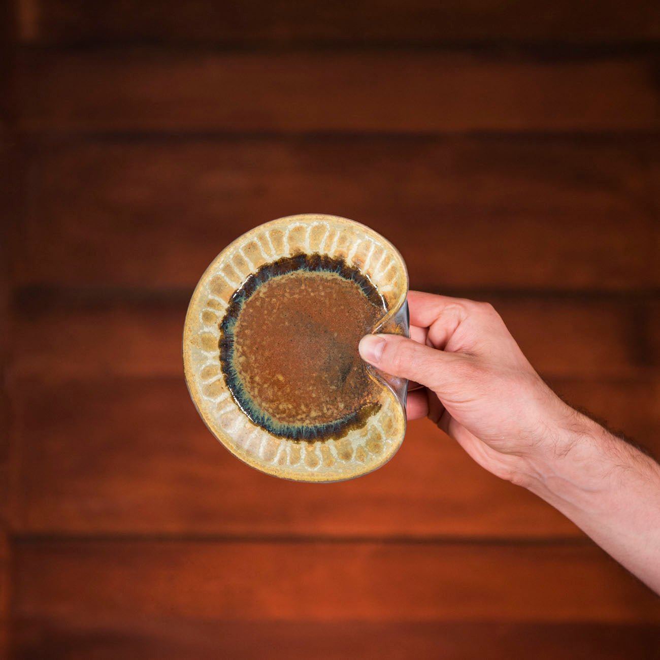 Ceramic Spoon Holder - Golder Amber | Large Ceramic Spoon Rest