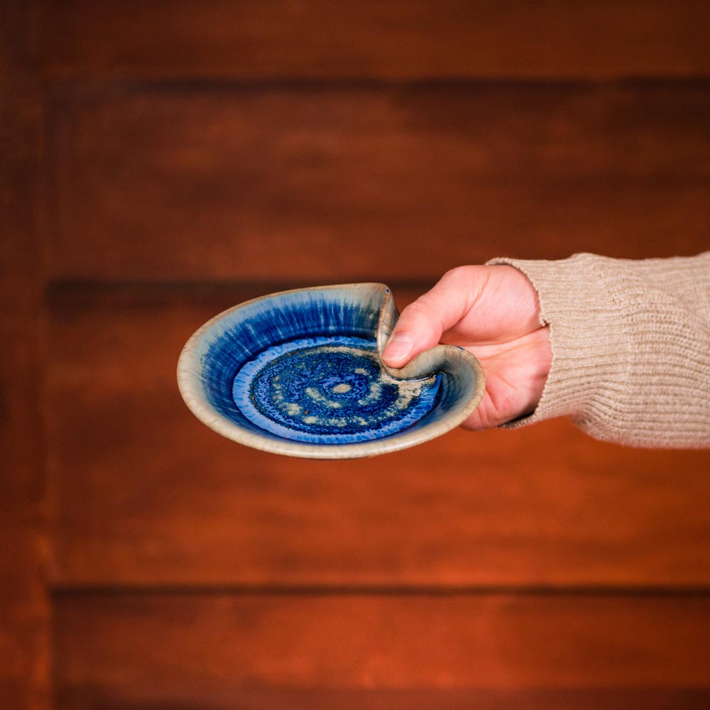 Ceramic Spoon Rest - Blue | Pottery Spoon Rest
